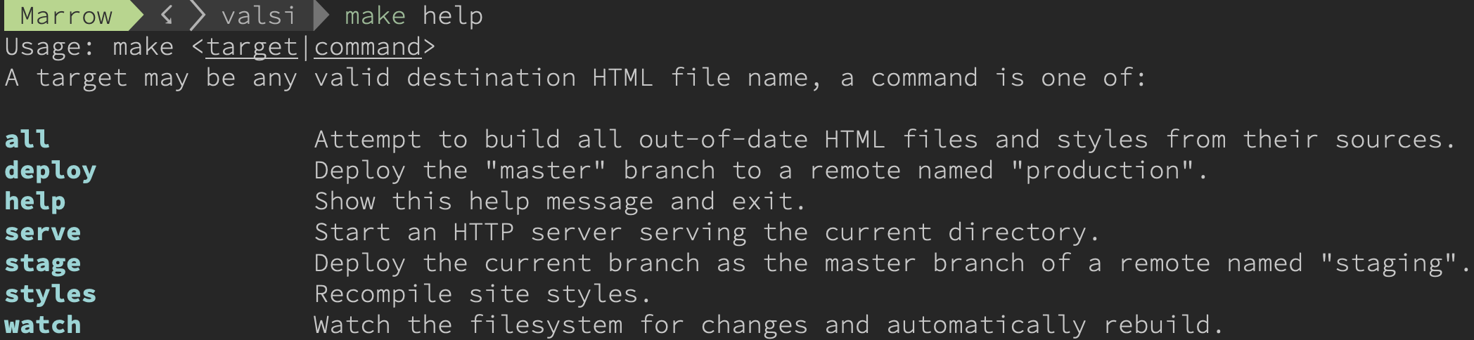 GitHub - marrow/valsi: A static site generator using Makefile ...